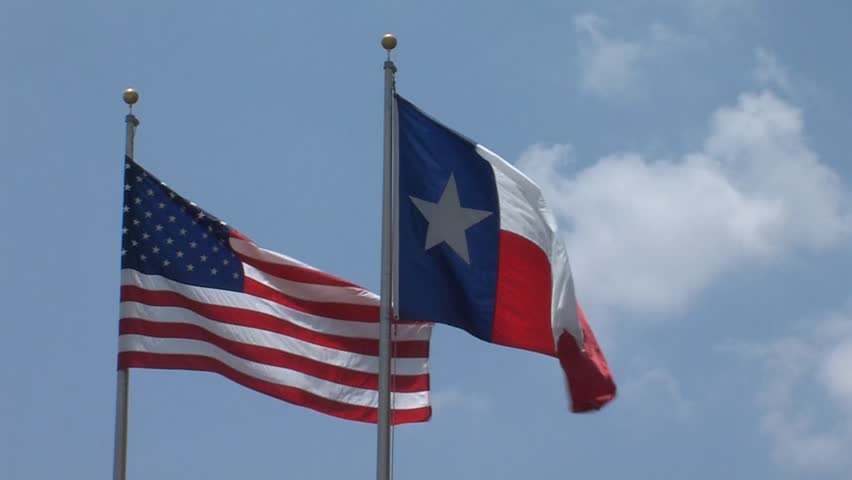 USA And Texas Flag (various Shots, TV Broadcast Quality) Stock Footage ...