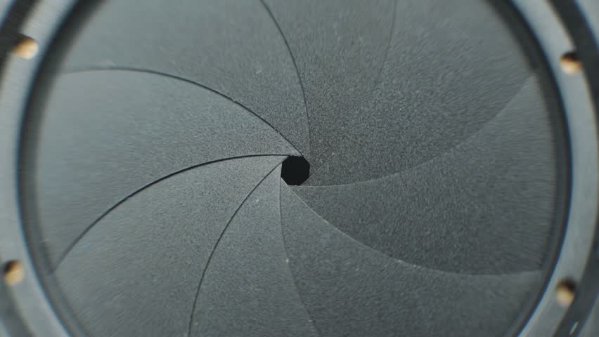 Camera Lens Aperture Iris Diaphragm Opening And Closing At Various ...