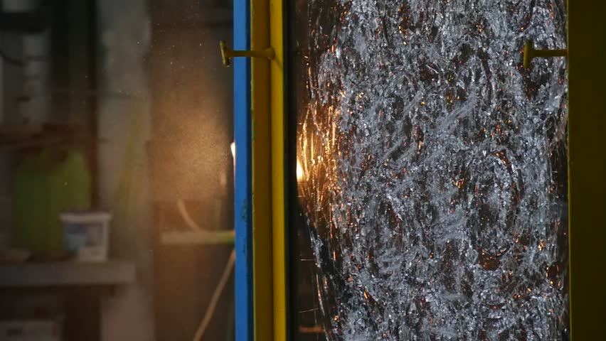 Tempered Glass Spiderwebbing And Shattering Isolated On Black Breaking ...