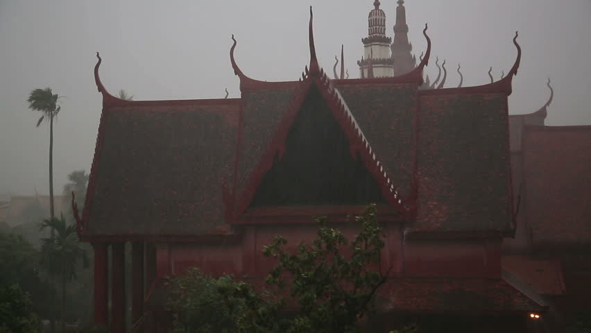 Flood After Monsoon Season Rain In Phnom Penh, Cambodia Stock Footage ...