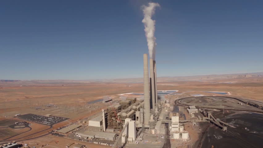 Desert Industrial Center. A Close Aerial View Of An Industrial Center ...