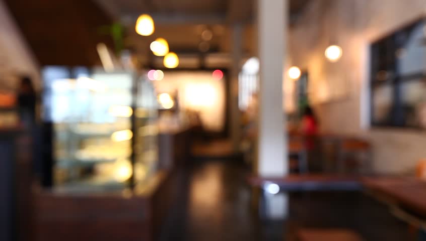 Blurred Background Of Coffee Shop Interior. Stock Footage Video ...