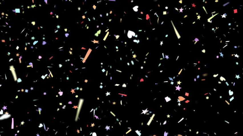 Confetti - 4K - Long - 120 Fps. Colorful Confetti Falling Slowly Over A ...