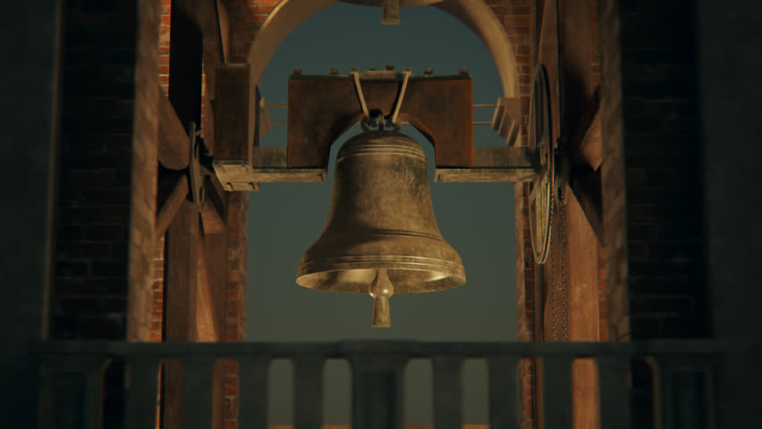 02391 Traditional Old Bells Ringing In A Church Tower Stock Footage ...