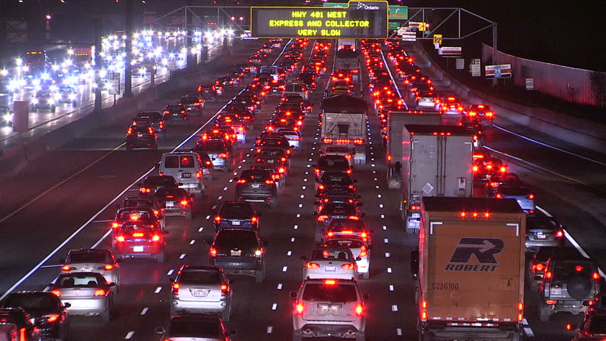 Traffic On The 101 Freeway At Night Los Angeles - April 2012 Stock ...