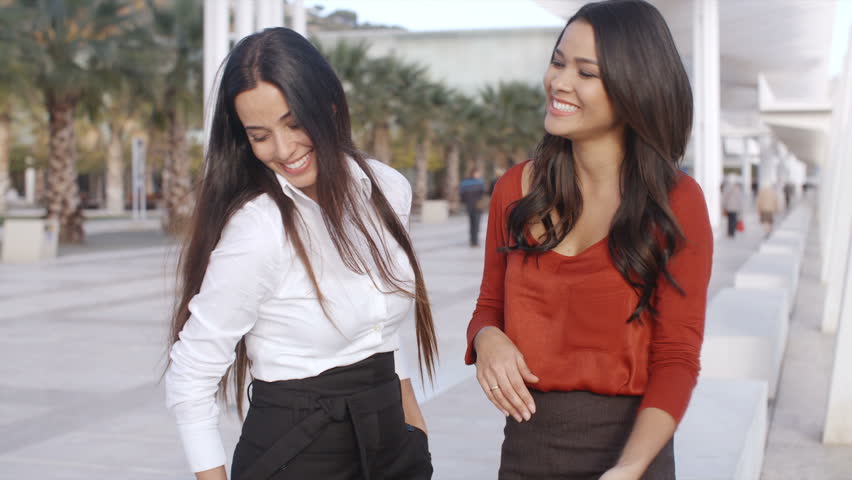Teenage Girls Walking In High-school Hall Stock Footage Video 1065328 ...