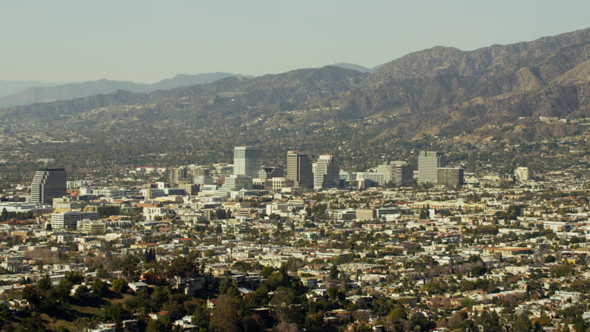 Aerial Burbank City USA California Outdoor Studio City Suburb Cityscape ...