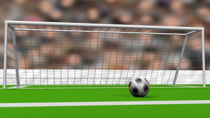 Soccer Goal (HD). Computer Animation Of A Soccer Ball Scoring A Perfect ...
