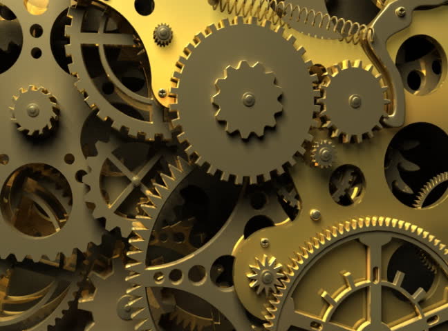 Abstract Gold Clockwork. 3d Animation Stock Footage Video 2506793 ...