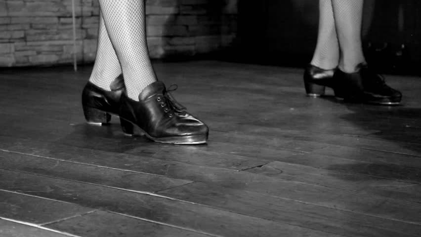 Dancer's Feet Close Up. Feet Tap-dancers. Dancing Shoes Closeup. Black ...