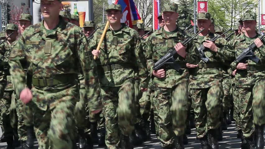 KRUSEVAC, SERBIA - APRIL 17 2013: Serbian Military Parade Stock Footage ...