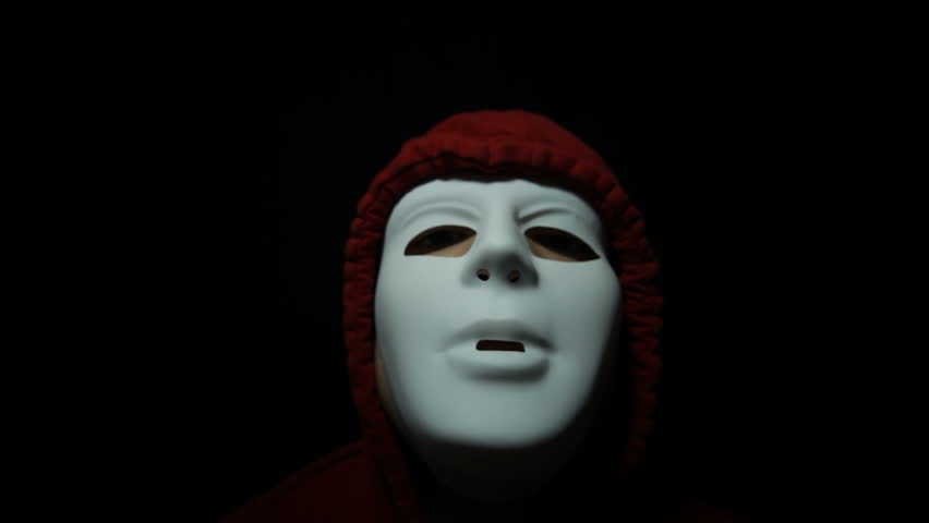 Mad Horror Masked Man In Darkness Filmati e video d'archivio 3923972 ...