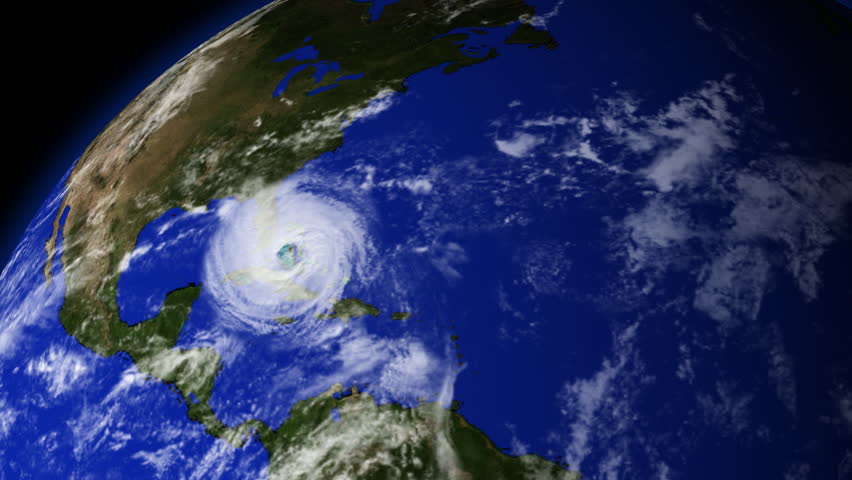Satellite Image Animation Of A Hurricane Moving Into The Gulf Of Mexico ...