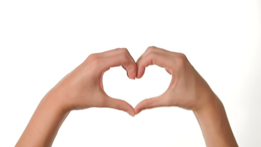 Hands Forming A Heart. Luma Matte. Valentine's Day. Multiracial Female ...