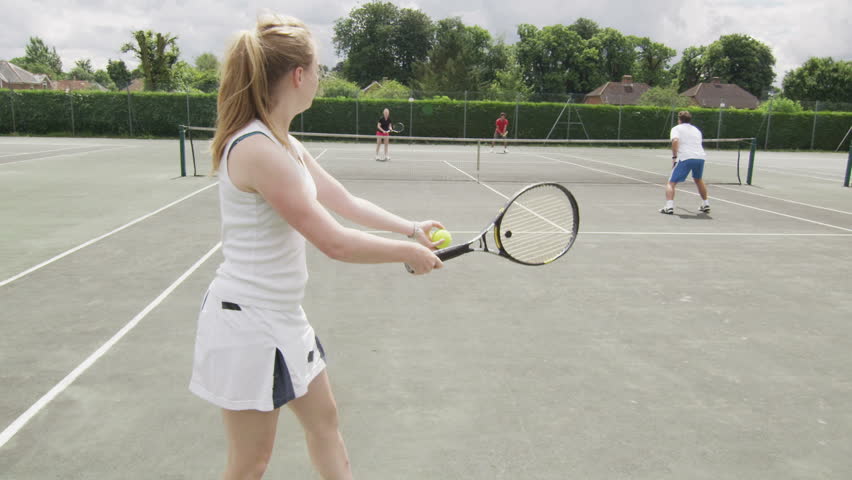 Young People Playing Tennis Stock Footage Video 4509311 - Shutterstock