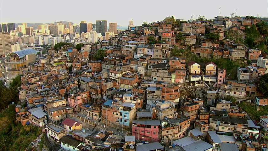 Aerial View Of Favela And City, Rio De Janeiro, Brazil Stock Footage ...