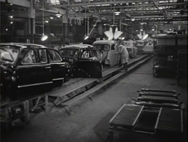 1940s - The Ford Motor Company Manufactures Cars In A Factory In ...