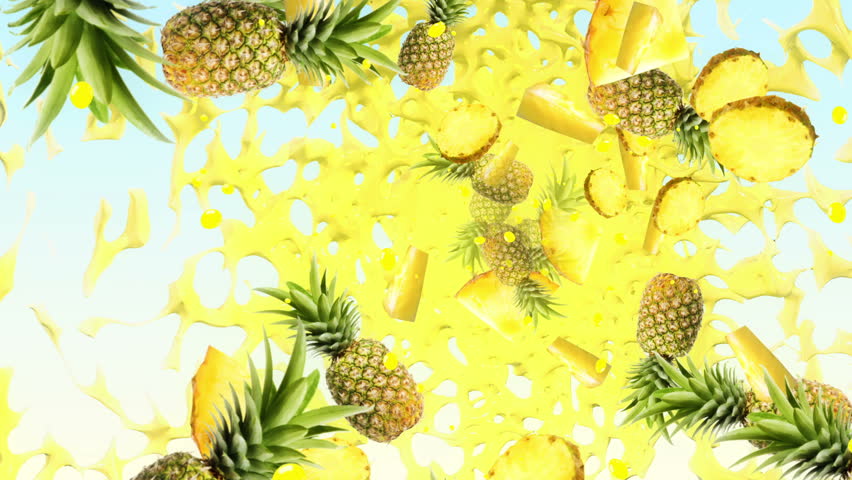 Pineapple Explosion (FULL HD, 1080P, 2K). Ultra Slow Motion Fruit ...