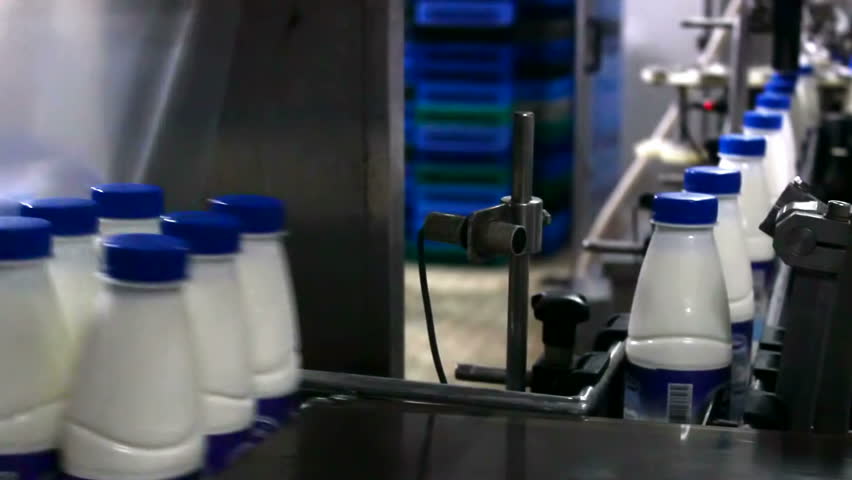 Bottling Line In Dairy ; Production Line For Bottling Milk,video Clip ...