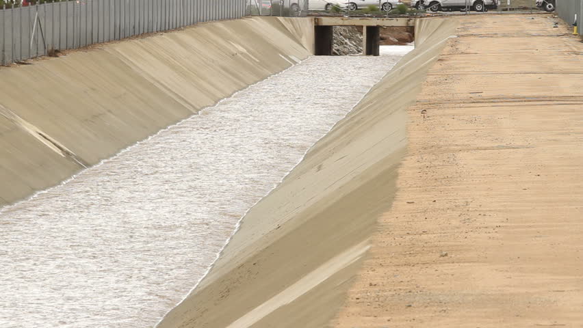 Wide Shot Of A Flood Control Channel After A Rain. Shot With A Canon 7D ...