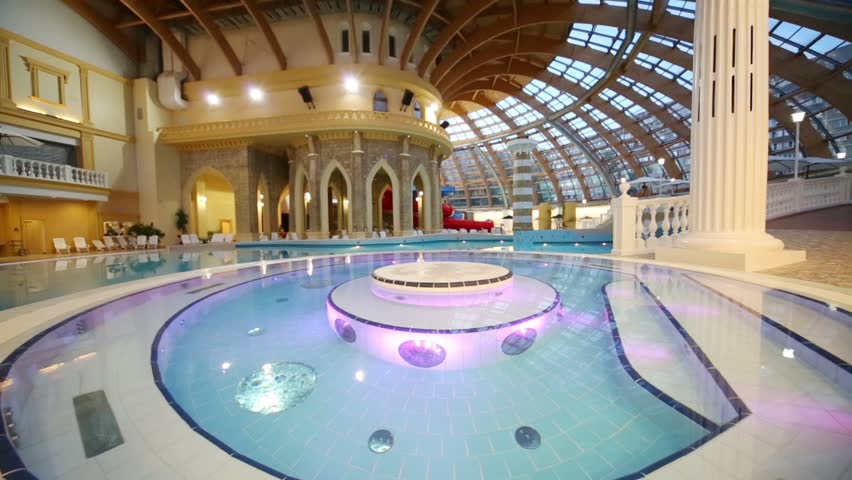 MOSCOW, RUSSIA - JUNE 24, 2012: Pool With Water Slides At The Waterpark ...