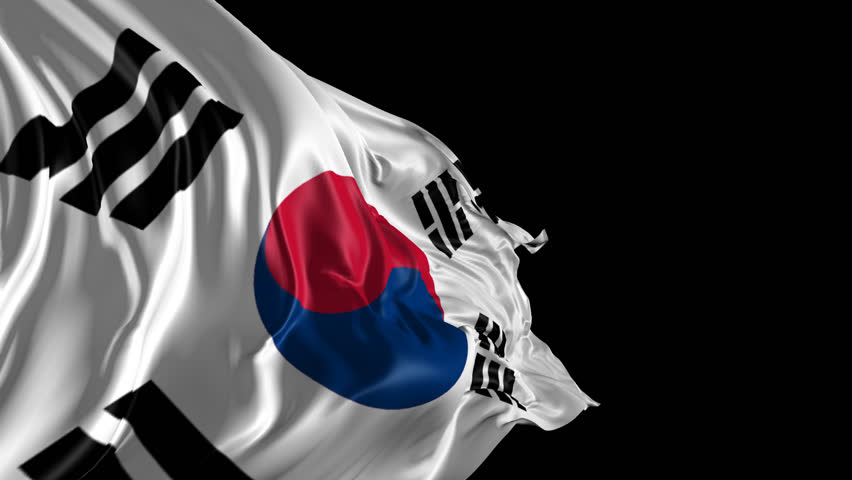 Flag Of South Korea Beautiful 3d Animation Of South Korea Flag In Loop ...