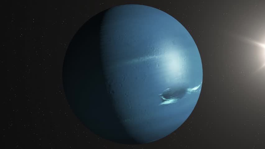 Planet Neptune Beautiful 3d Animation Of The Planet Neptune Rotates ...