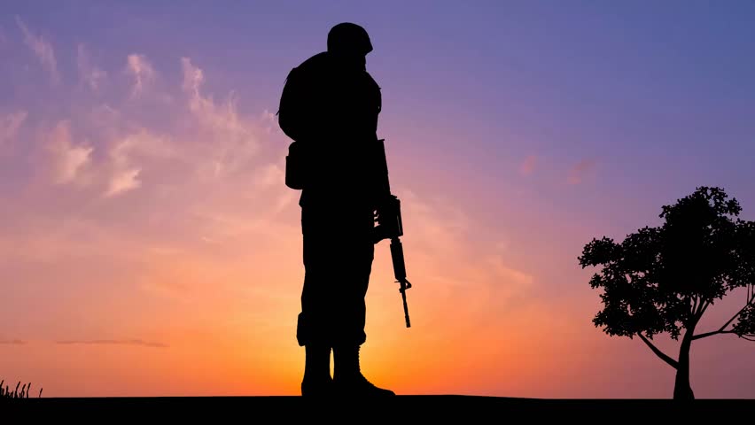 Soldier At Sunset Stock Footage Video 5771864 - Shutterstock