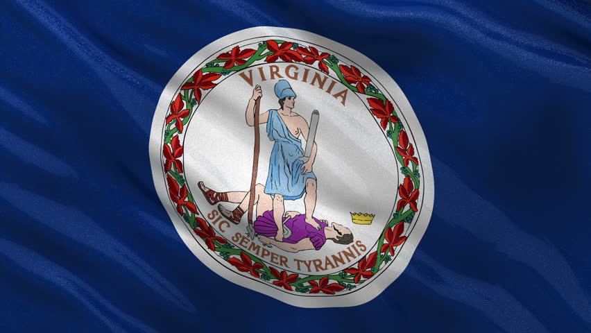 Virginia State Flag Waving, Grunge Look Stock Footage Video 1666999 ...
