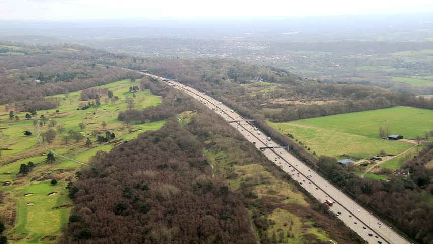 Aerial View Rural Motorway England, UK - Aerial View Rural Motorway ...