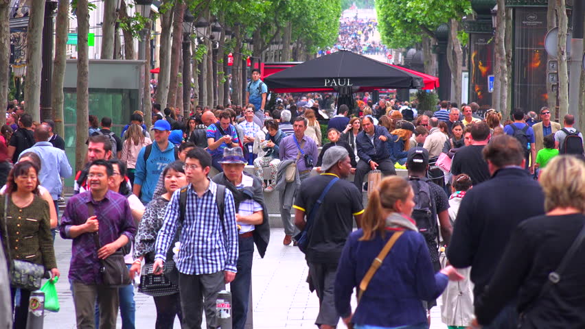 PARIS, FRANCE - CIRCA 2015: Paris Street Scene On A Busy Intersection ...