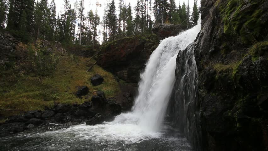 Moose Falls In Yellowstone National Park. Stock Footage Video 8049385 ...