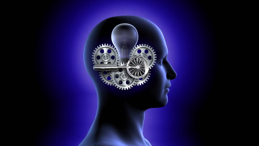 A 1080p Resolution Stock Video Of Gears Inside A Man's Head Spinning ...