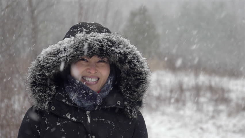 Young Woman In The Winter Wind Stock Footage Video 7161652 - Shutterstock