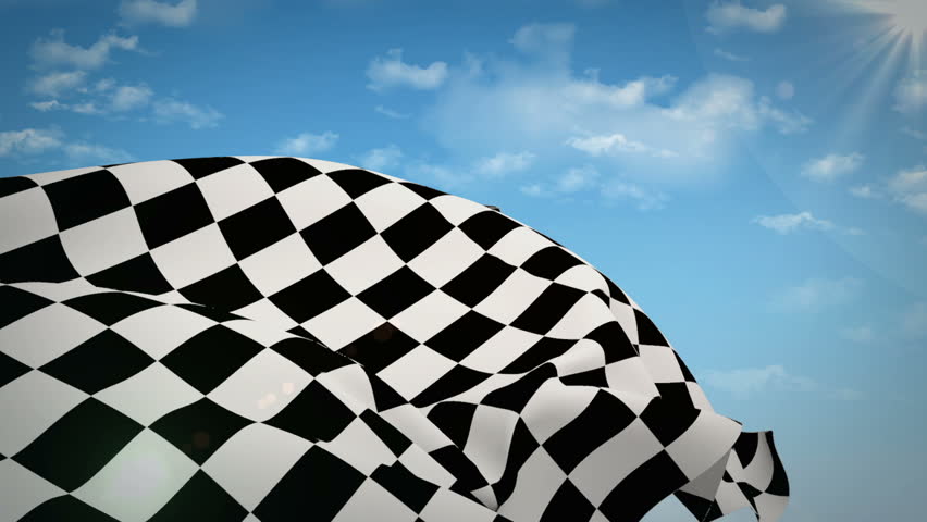 Blue Checkered Flag Background