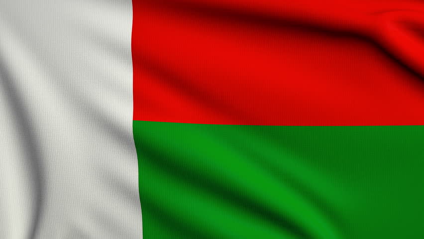 Flag Of Madagascar Beautiful 3d Animation Of The Madagascar Flag In ...