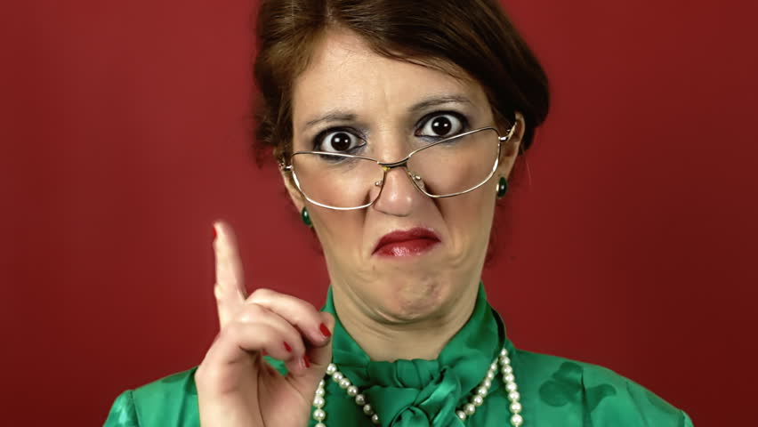 A Sinister Evil School Teacher Character (female, Woman) Sneering While ...