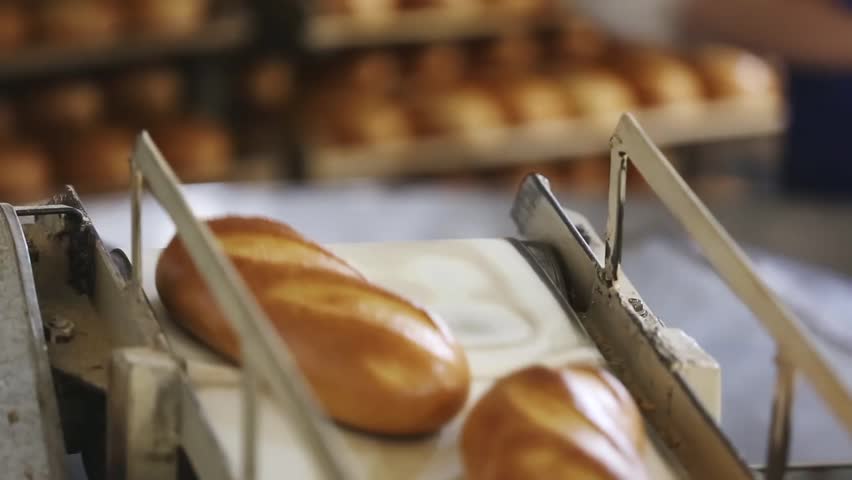 Production Of Bread And Packaging. Edited Sequence. Stock Footage Video ...
